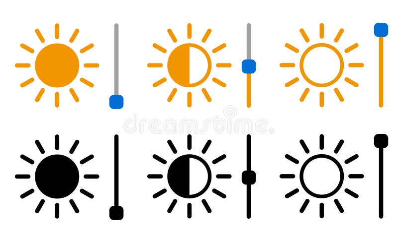 Brightness Control Icon, Brightness Slider Sign Stock Illustration ...