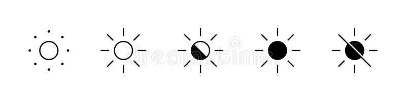 Brightness Control Icons Set. Contrast Adjustment Icons Set. Screen ... Brightness Control Icons Set. Contrast Adjustment Icons Set. Screen ...