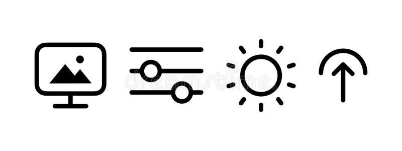 Brightness Control Icons. Vector Scalable Graphics Stock Illustration ...