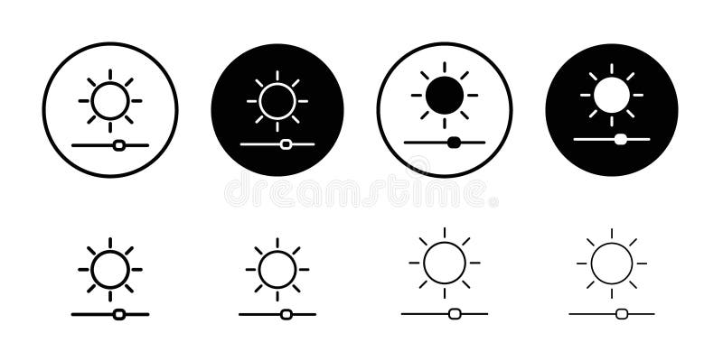 Brightness Icon Outline Vector for Web Ui Stock Vector - Illustration ...