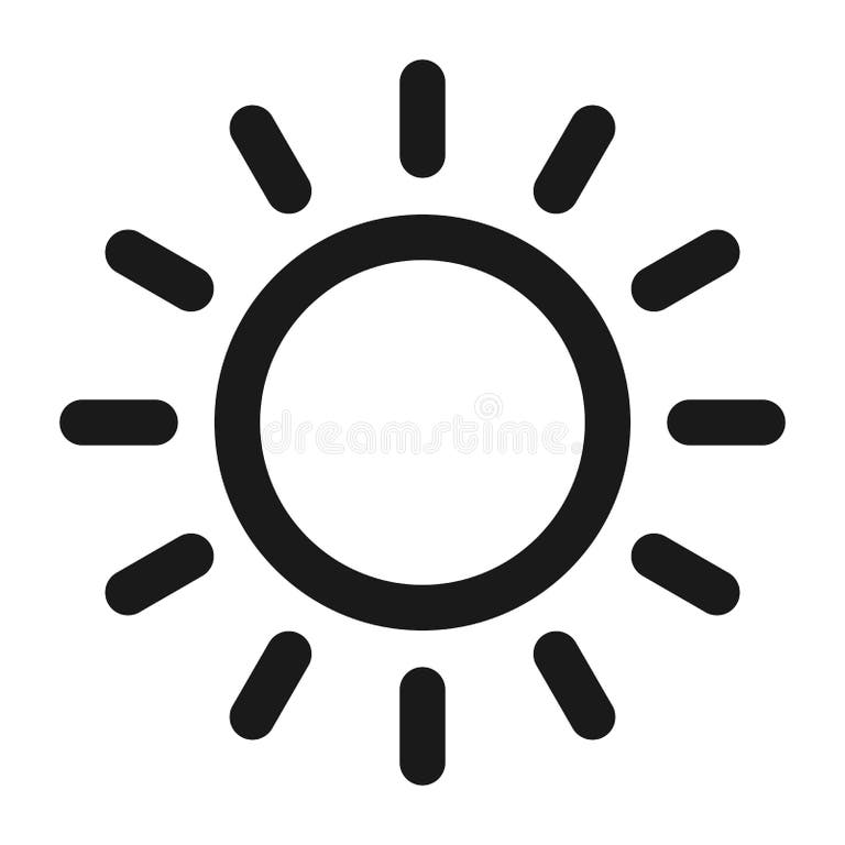 Brightness Intensity Setting Icon. Sunshine Vector Illustration Stock ...