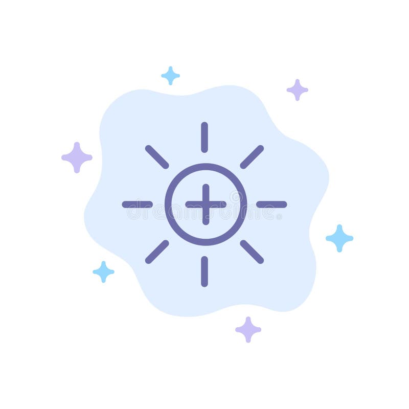 Brightness, Interface, Ui, User Blue Icon on Abstract Cloud Background ...
