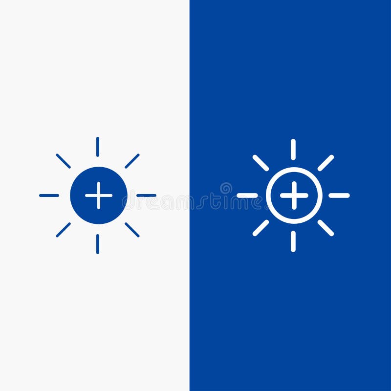 Brightness, Interface, Ui, User Line and Glyph Solid Icon Blue Banner ...