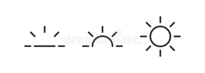 Brightness Level Icon Set. Sun Illustration Symbol Stock Vector ...