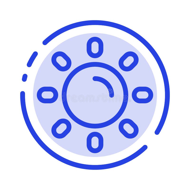 Brightness, Light, Sun, Shine Blue Dotted Line Line Icon Stock Vector ...