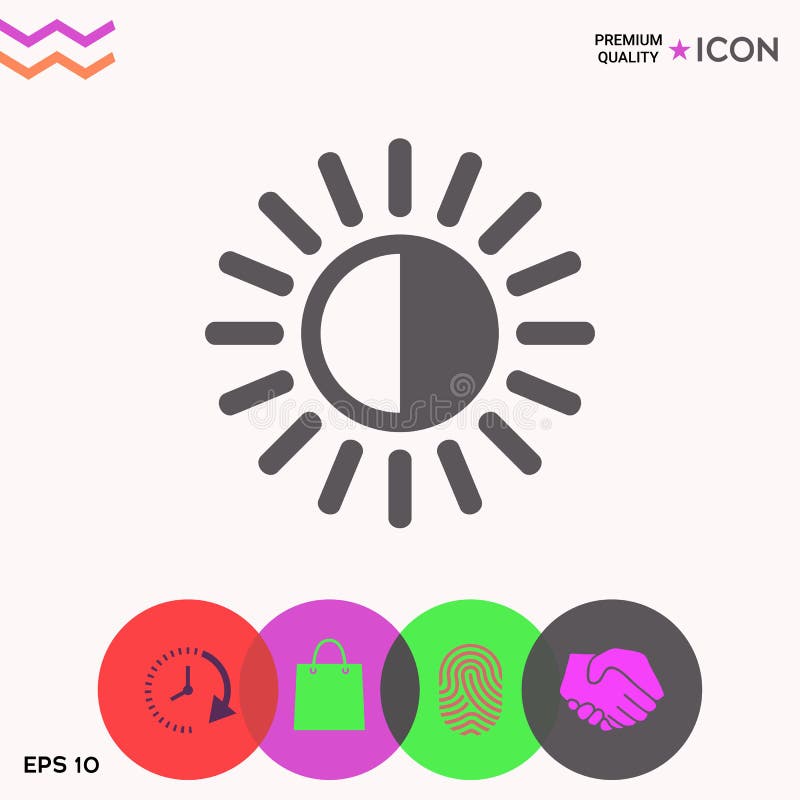 Brightness symbol icon stock vector. Illustration of group - 129361184