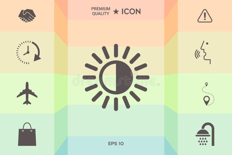 Brightness symbol icon stock vector. Illustration of light - 115083705