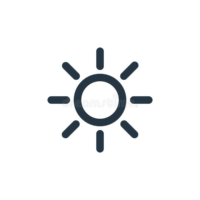 Brightness Vector Icon Isolated on White Background. Outline, Thin Line ...