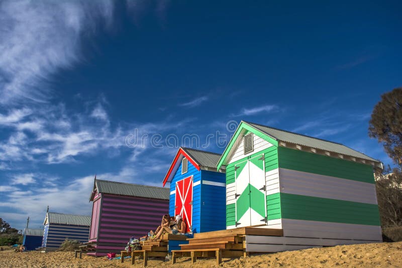 Brighton Beach bath boxes editorial stock photo. Image of vibrant ...