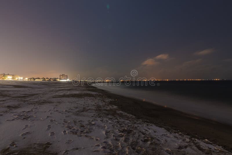 Brighton Beach at Nigth in Winter Stock Image - Image of hove, york ...