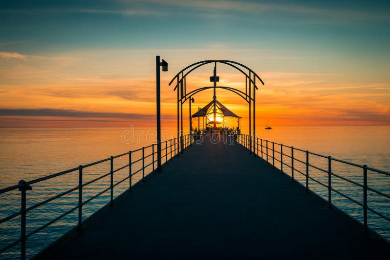 Brighton Jetty with People at Sunset Editorial Photo - Image of ...