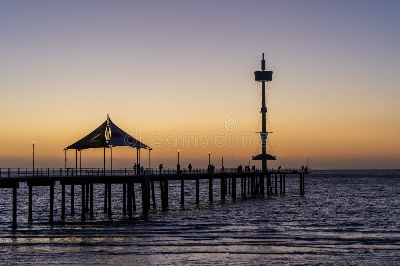Brighton Jetty at sunset stock image. Image of outdoor - 306234975