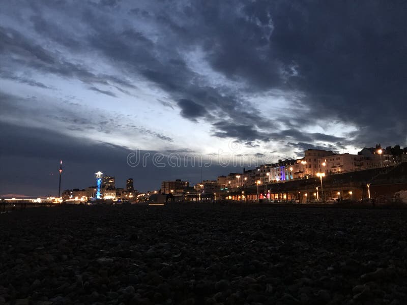 Brighton at night stock photo. Image of beach, night - 126080794