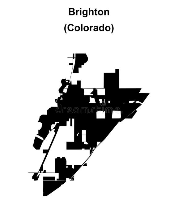 Brighton outline map stock vector. Illustration of silhouette - 357244656