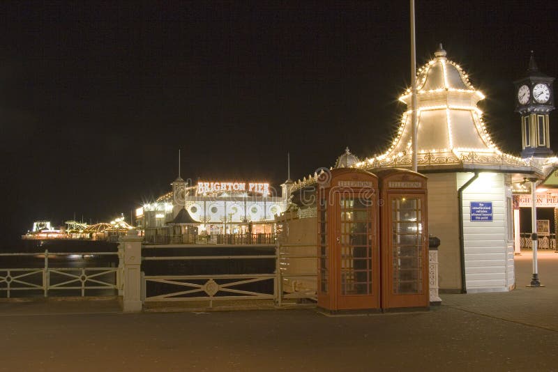 Brighton Pier South England at Night Stock Image - Image of england ...