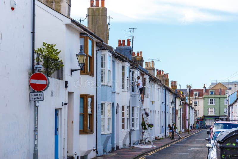 Brighton streets in summer editorial stock photo. Image of frame - 74519158