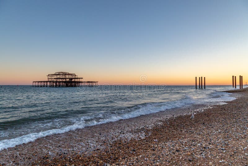 Brighton Sunset stock photo. Image of ruins, coastal - 119978020
