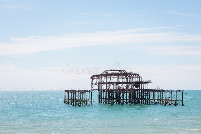 Brighton West Pier and the Seaside Beach Stock Image - Image of united ...