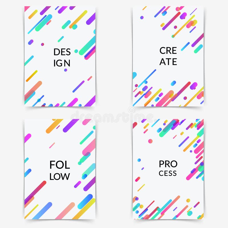 Thin Line Geometrical Pattern Folder Cover Template Stock Vector ...