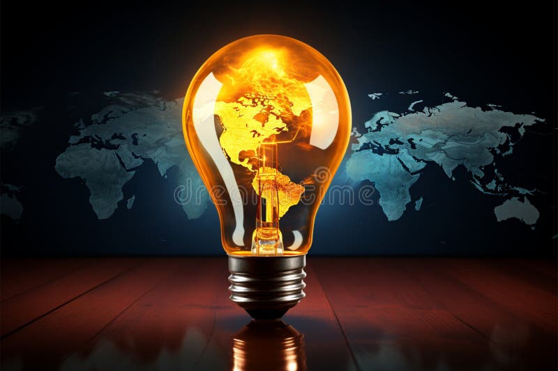 In the Brilliance of a Glass Light Bulb, Creativity Sparks Ideas Stock ...