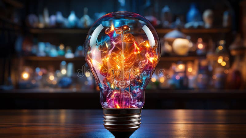 Brilliance Unleashed: a Glowing Idea Lamp Stock Photo - Image of ...