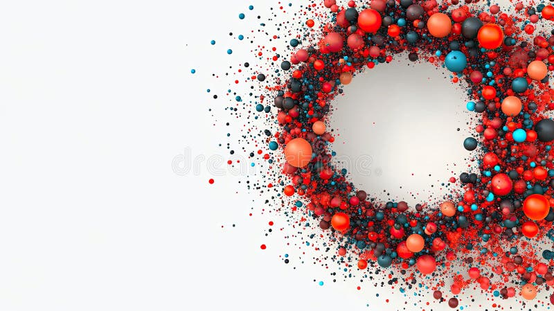 Colorful Dots Converge in an Artistic Circle on a Neutral Backdrop ...