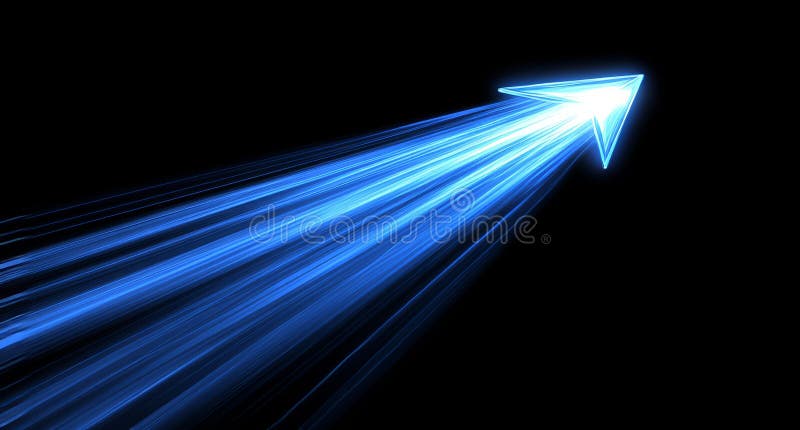 A Brilliant Blue Arrow Ascends Against a Dull Black Setting, Signifying ...