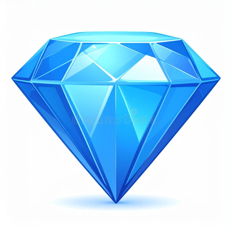Brilliant Blue Faceted Diamond Gemstone Stock Illustration ...