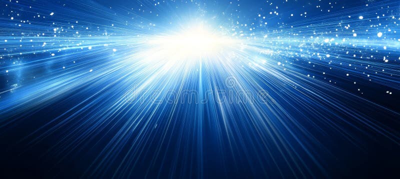 Brilliant Blue Sparkly Lights Background with White Ray Flash, Speed ...