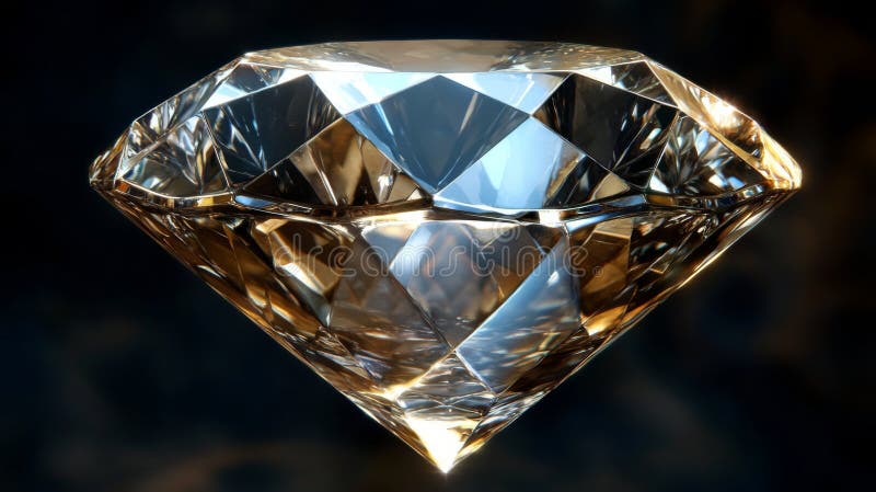 A Brilliant Cut Diamond Gleaming in Darkness Stock Illustration ...