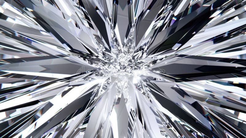 Brilliant Diamond Close-up: Sparkling Facets and Reflections Stock ...