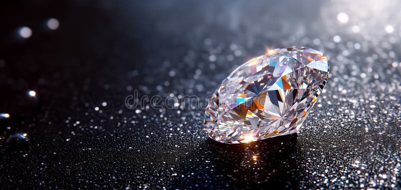 Brilliant Diamond on Shimmering Surface, Capturing Elegance and Luxury ...