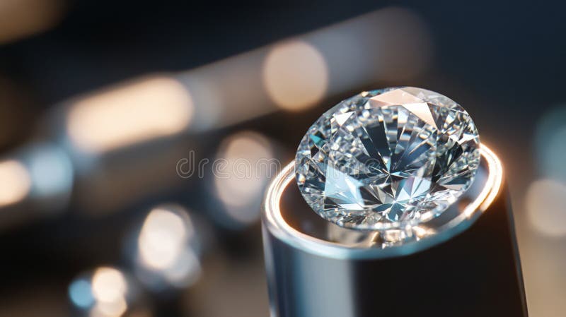 Brilliant Diamond Showcased in a Sleek Setting Stock Illustration ...