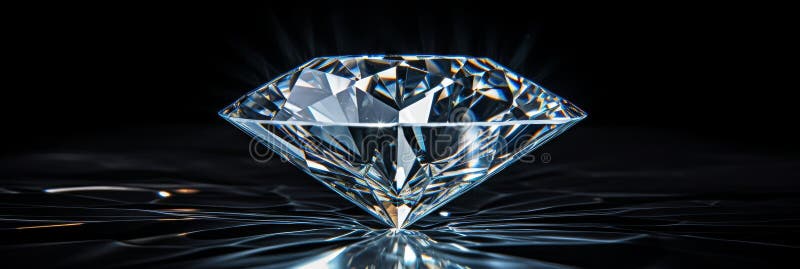 Brilliant Diamond Sparkles Under Dramatic Lighting in a Dark Setting ...