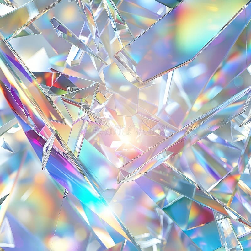 Brilliant Display, Colorful Crystals Sparkle in Varied Shapes Stock ...