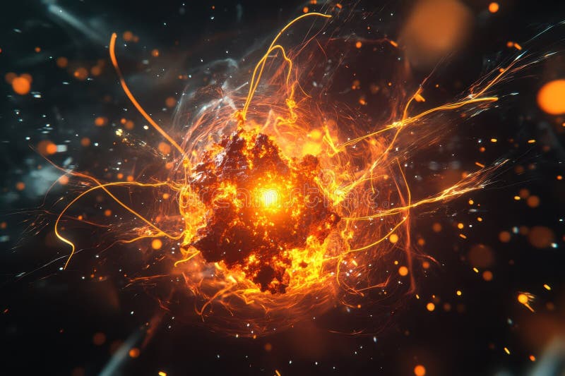 Explosive Energy Release with Fiery Particles and Dynamic Light Effects ...
