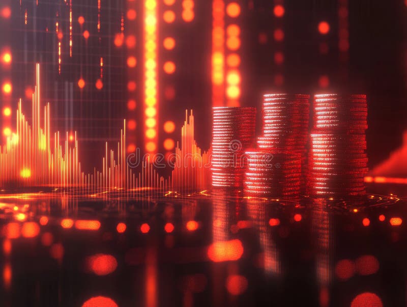 A Brilliant Display of Illuminated Coins with Dynamic Light Rays ...