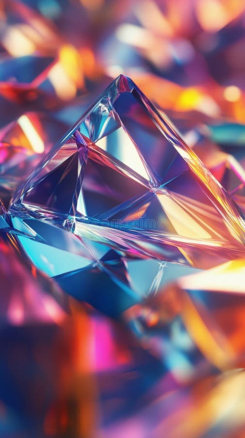 Colorful Geometric Shapes Blend Together Sparkling Facets Vibrant ...