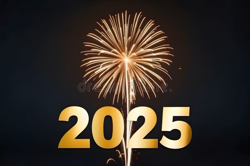 A Brilliant Golden Firework Exploding Against a Black Background As a ...