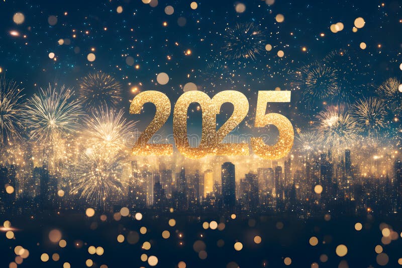 A Brilliant Golden Firework Exploding Against a Black Background As a ...