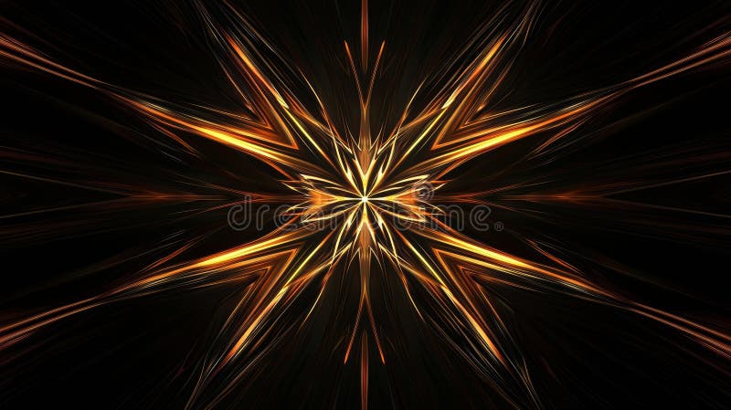 A Brilliant Golden Light Shines through the Dark, Producing a Star-like ...