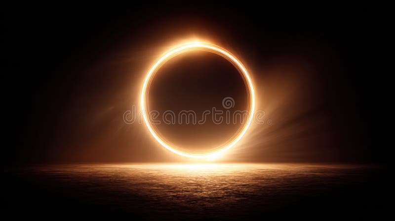 A Brilliant Golden Ring of Light Emits from the Darkness, Creating a Mesmerizing Visual. Stock ...