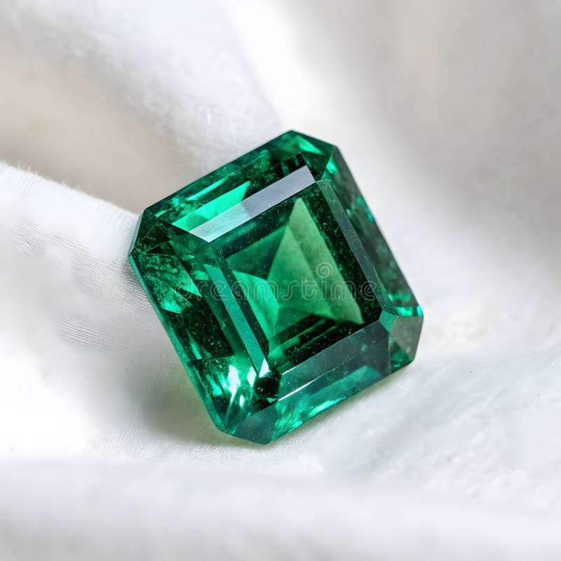 Brilliant Green Emerald Gemstone Isolated on Clean White Stock ...