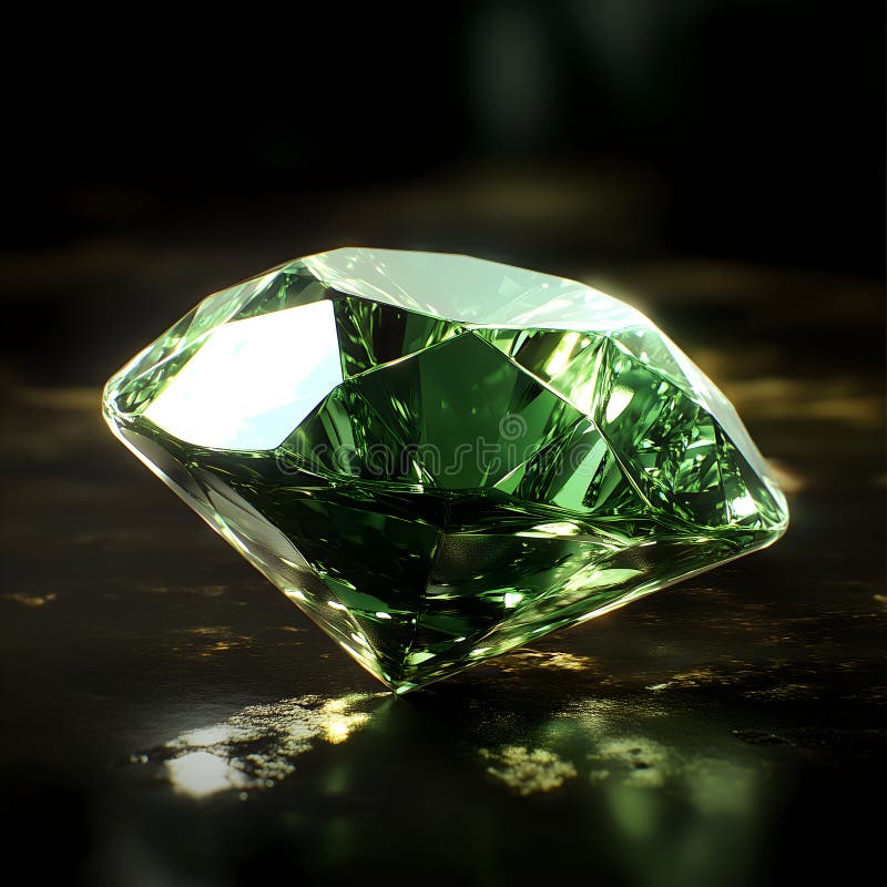 Sparkling Green Gem Rests Gracefully on a Textured Surface Illuminated ...