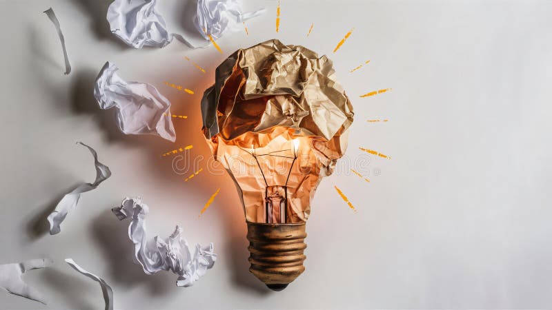 Brilliant Idea Concept, Glowing Light Bulb Wrapped High Quality Image ...