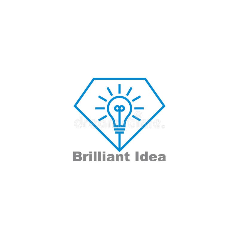 Brilliant Idea Diamond Light Bulb Logo Vector Stock Vector ...