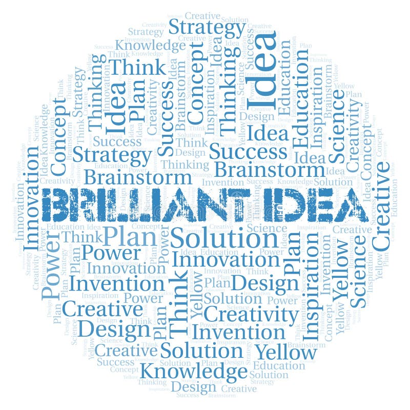 Brilliant Idea Typography Word Cloud Create with the Text only. Stock ...