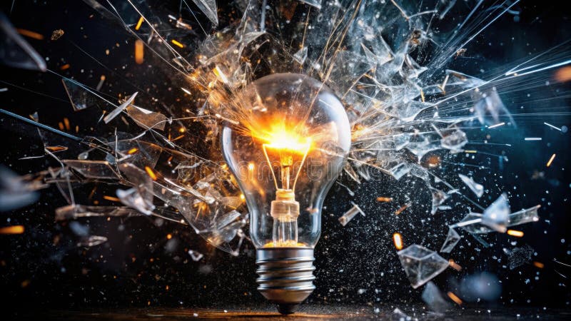 A Brilliant Incandescent Light Bulb Explodes into a Shower of ...