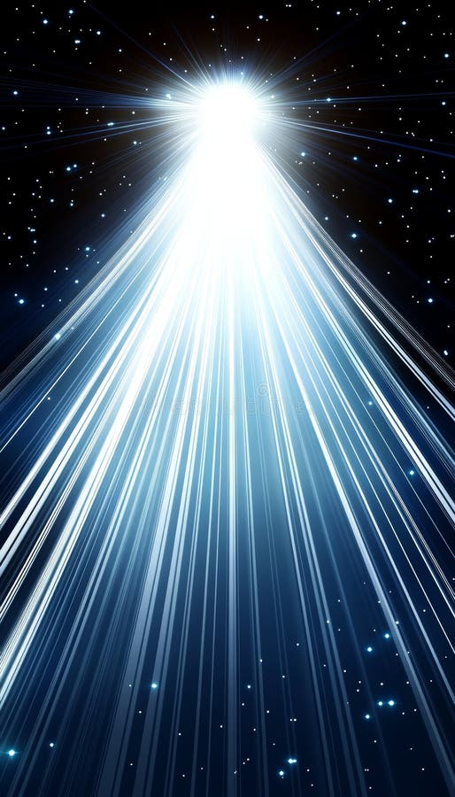 Brilliant Light Rays on Black Background with Stars, Energy, Power ...