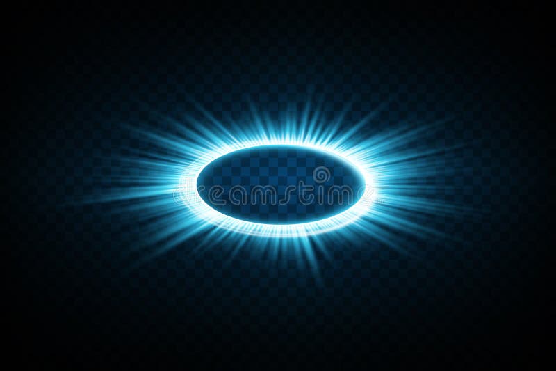 A Glowing Blue Oval Radiates a Radiant Light Against a Dark Background ...